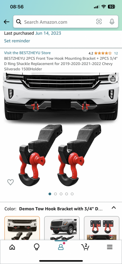 Recovery hooks on 2021 LT | Chevy Tahoe Forum | GMC Yukon Forum | Tahoe ...